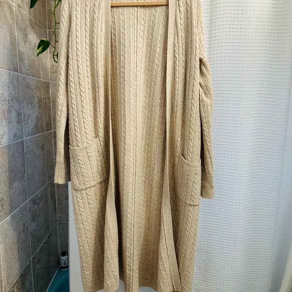 J. Jill | Sweaters | Womens Beige Cable Knit Sweater Duster | Poshmark